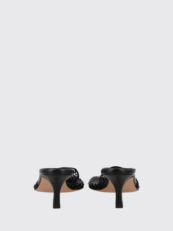 ALYSI Mesh Mules With Square Toe And Rhinestone Embellishment