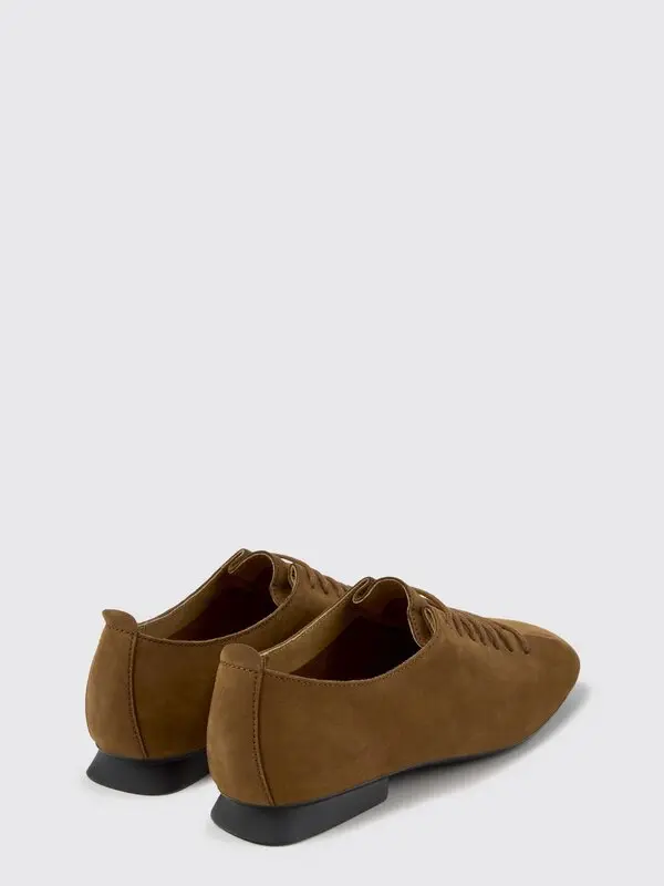 Camper Suede Lace-up Shoes With Low Heel