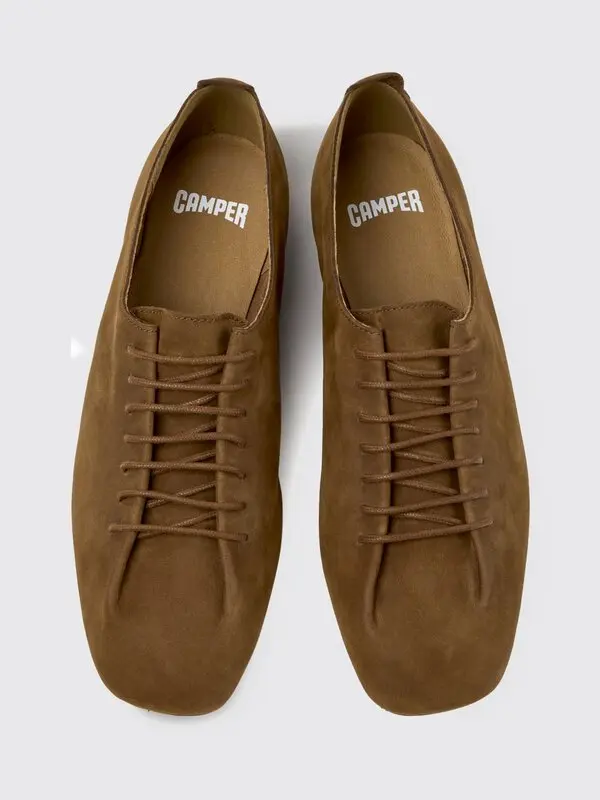 Camper Suede Lace-up Shoes With Low Heel