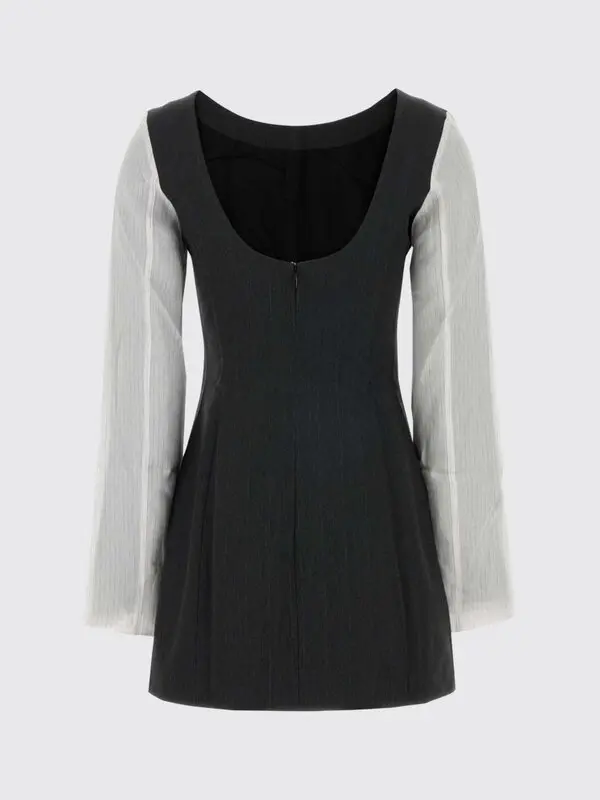 Our Legacy Polyester Blend Mini Dress With Pinstripe Pattern And Long Sleeves