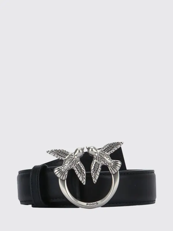 Pinko Embellished Leather Belt - Black 1