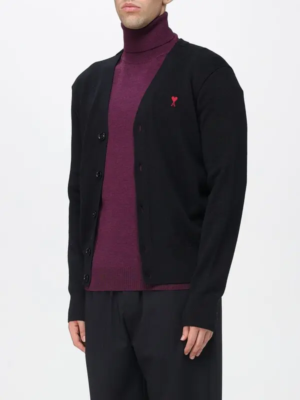 AMI Paris Wool V-neck Cardigan