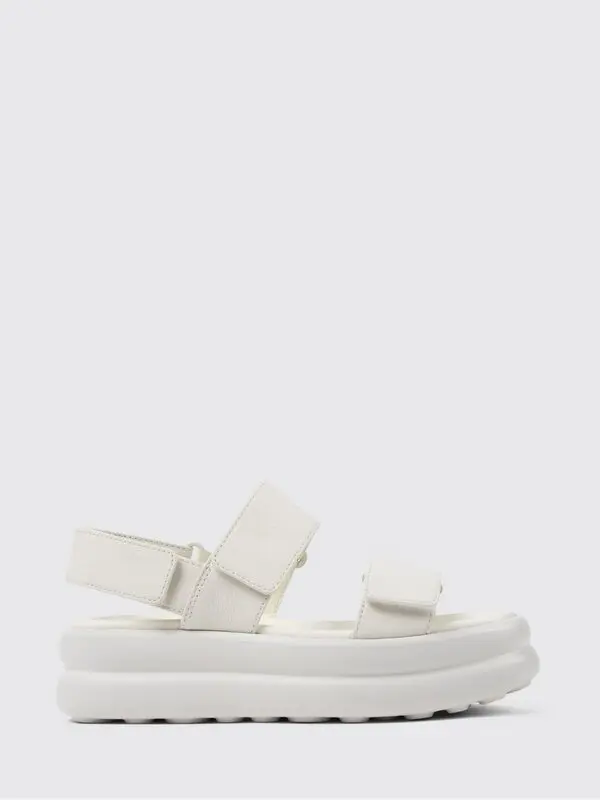 Camper Pelotas Flota Up Grain Leather Wedge Sandals