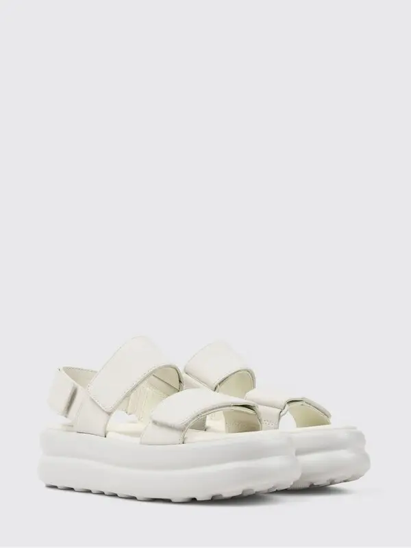 Camper Pelotas Flota Up Grain Leather Wedge Sandals