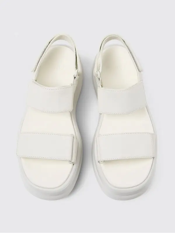 Camper Pelotas Flota Up Grain Leather Wedge Sandals