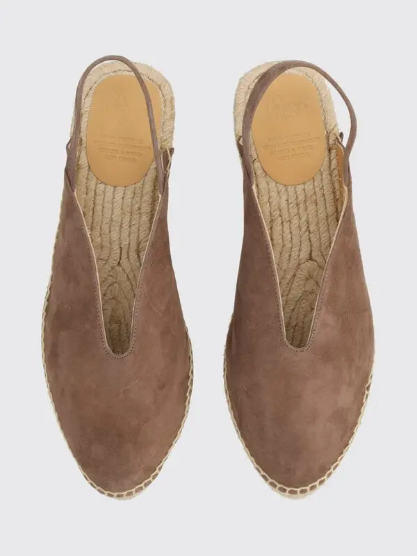 CastaÑer Rania Suede Slingback Espadrilles With Low Heel - Brown