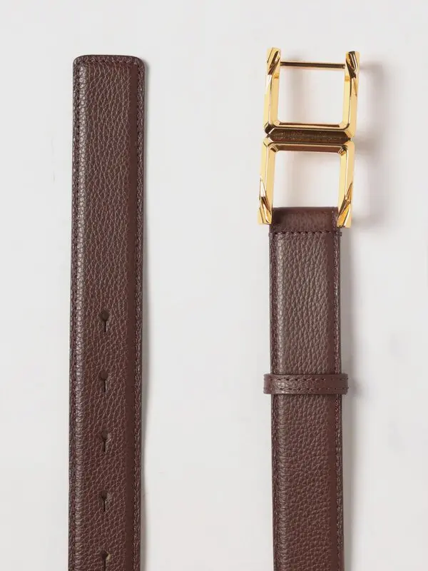 Elisabetta Franchi Hammered Leather Belt - Brown