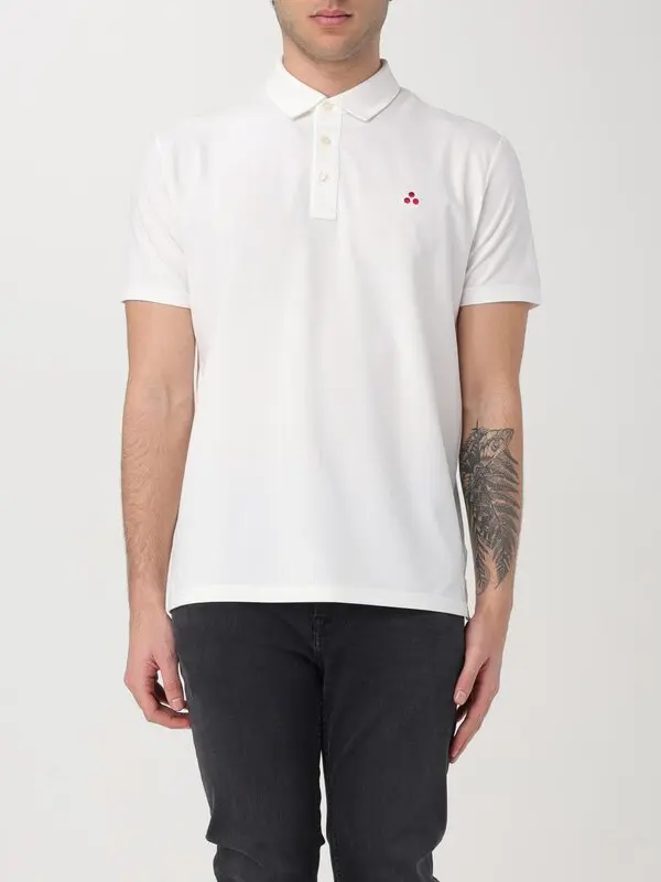 Peuterey Cotton And Silk Blend Polo Shirt - White