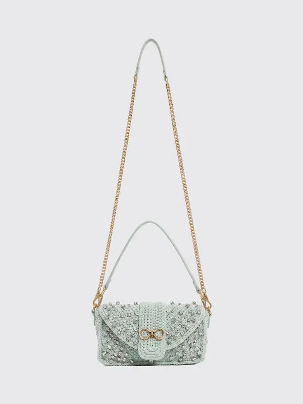 TWINSET Crochet Cotton Bag With Rhinestones - Water