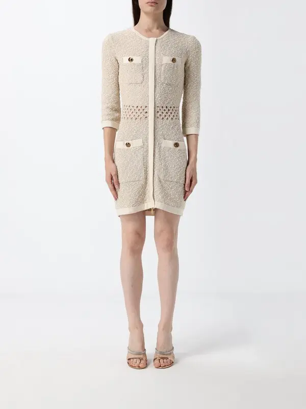 Elisabetta Franchi Knit Mini Dress - Butter