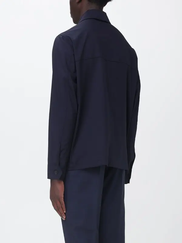 MANUEL RITZ Relaxed Fit Twill Shirt Jacket With Concealed Closure