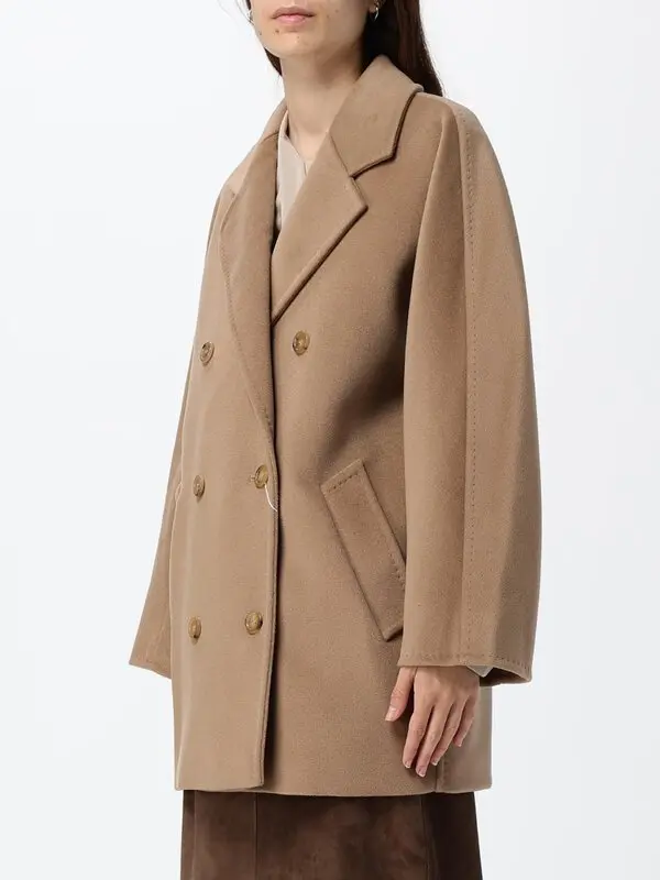 Max Mara Double-breasted Wool Caban Coat With Relaxed Fit And Lapel Collar
