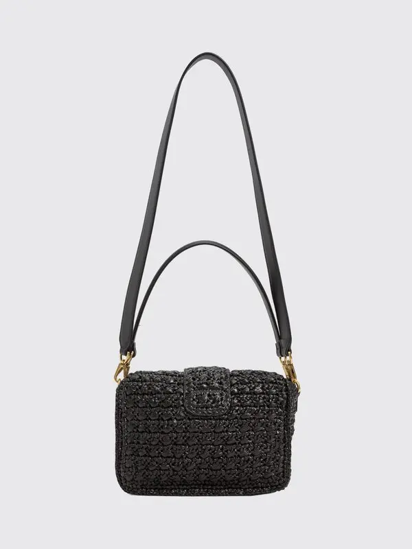 TWINSET Crochet Raffia Bag - Black