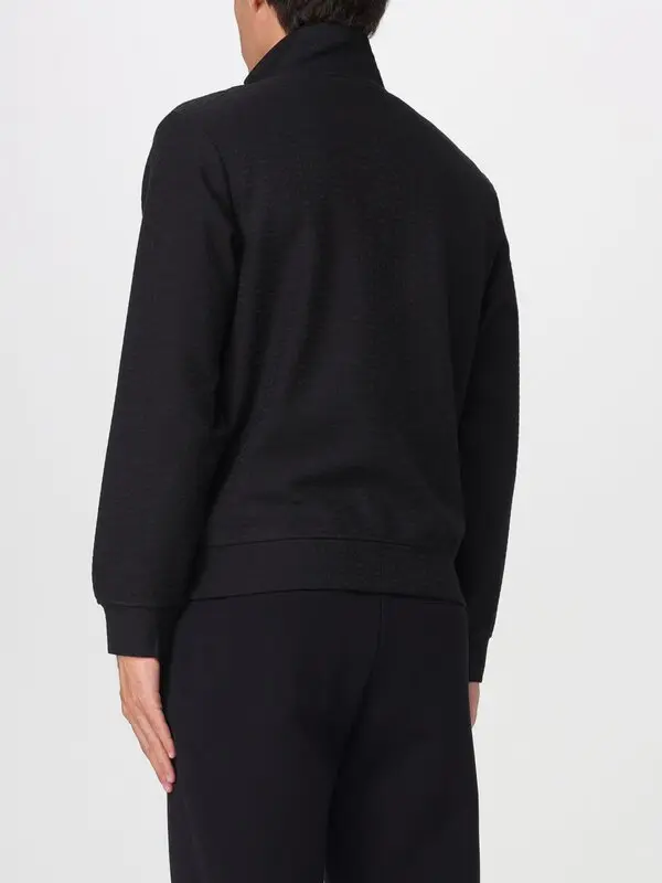Emporio Armani Textured Full-zip Track Jacket - Black