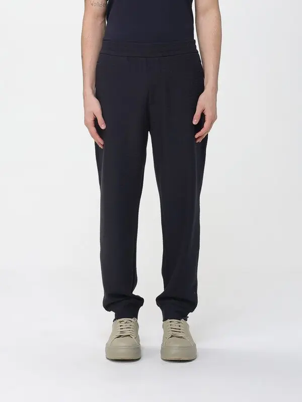 Emporio Armani Textured Trousers - Blue