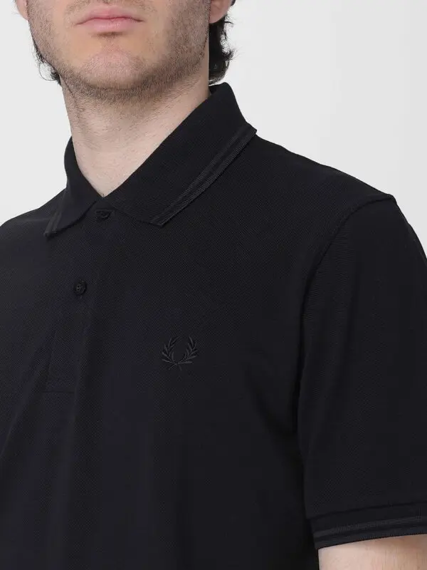 Fred Perry Cotton Polo Shirt - Black