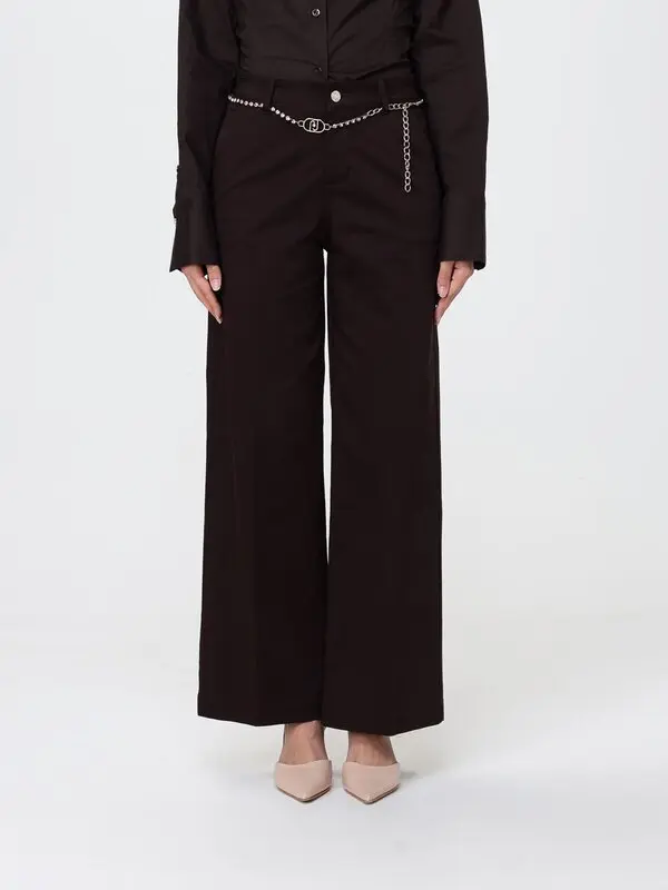 Liu Jo High-waisted Cropped Stretch Cotton Blend Trousers With Jewelled Belt - Violet