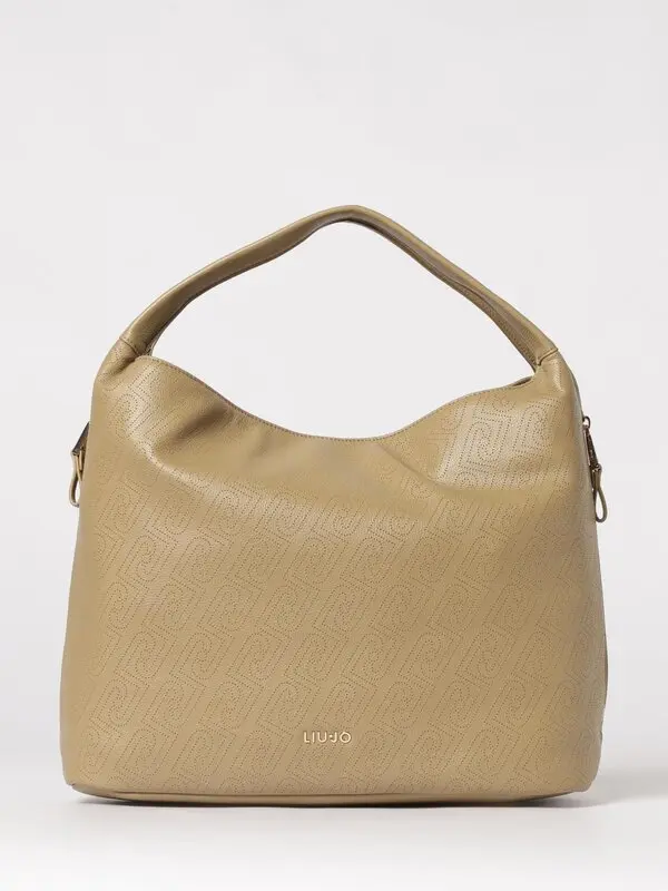 Liu Jo Kaliska Faux Leather Bag With Perforated Monogram - Mud