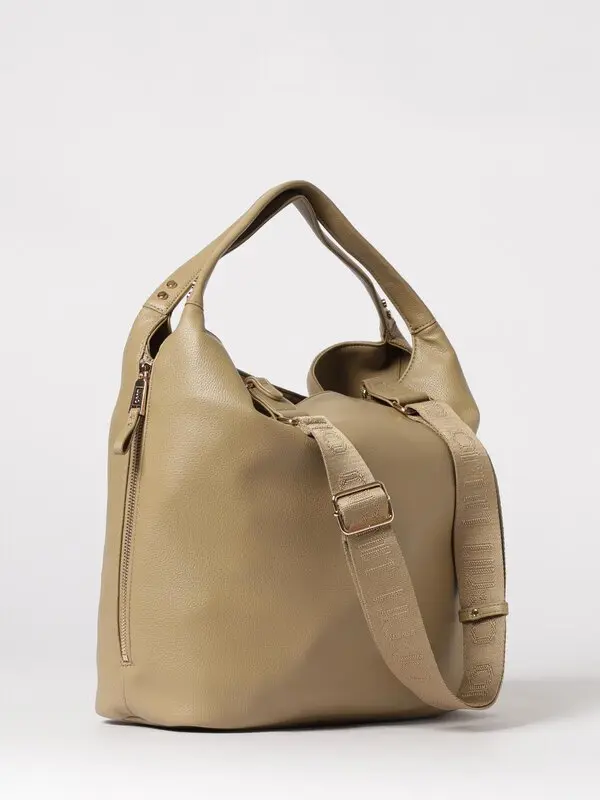 Liu Jo Kaliska Faux Leather Bag With Perforated Monogram - Mud
