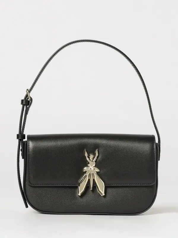 Patrizia Pepe Monogrammed Leather Shoulder Bag