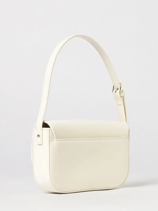 Patrizia Pepe Monogram Leather Shoulder Bag - White