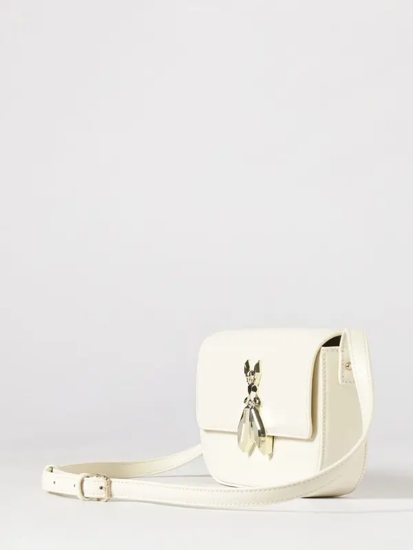Patrizia Pepe Monogram Leather Shoulder Bag - White