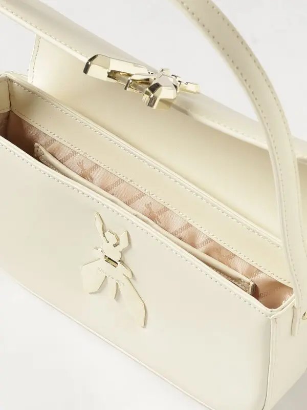 Patrizia Pepe Monogram Leather Shoulder Bag - White