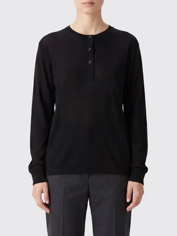 Studio Nicholson Lyocell Long-sleeved Crewneck T-shirt - Black