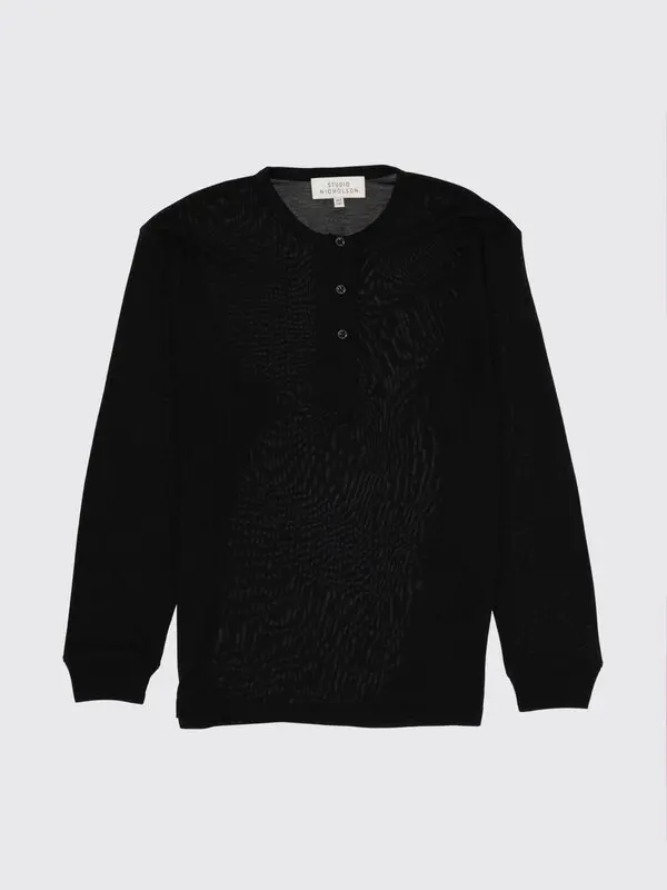 Studio Nicholson Lyocell Long-sleeved Crewneck T-shirt - Black