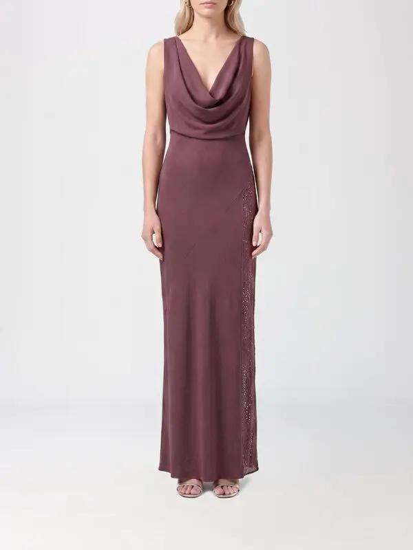 Andamane Long Draped Silk Gown