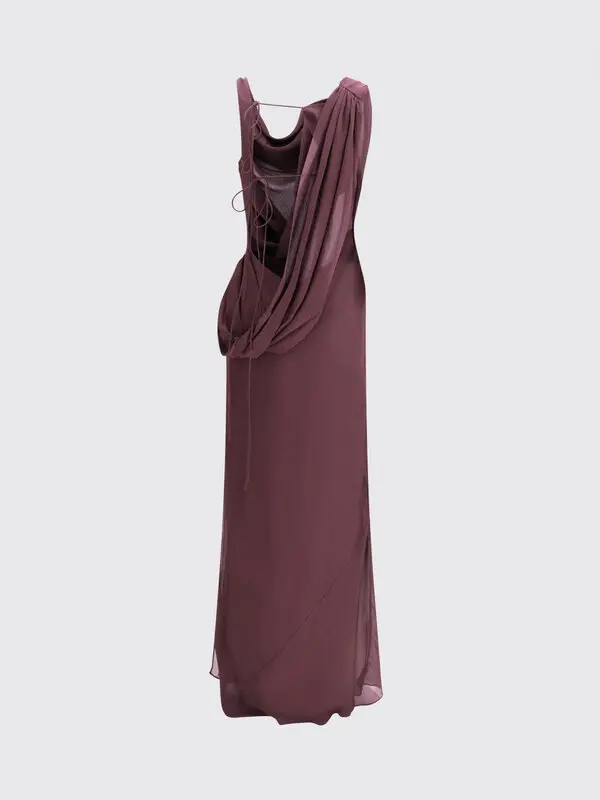 Andamane Long Draped Silk Gown