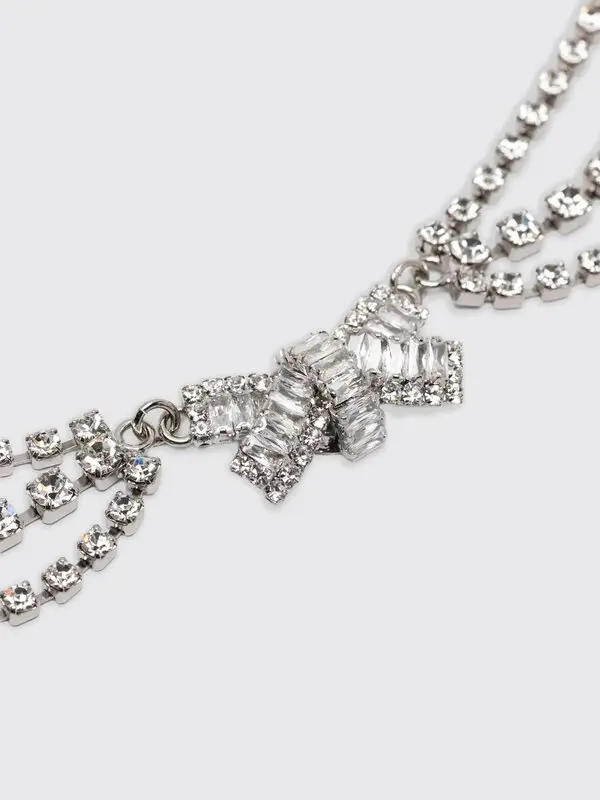 Alessandra Rich Brass Rhinestone Choker Necklace