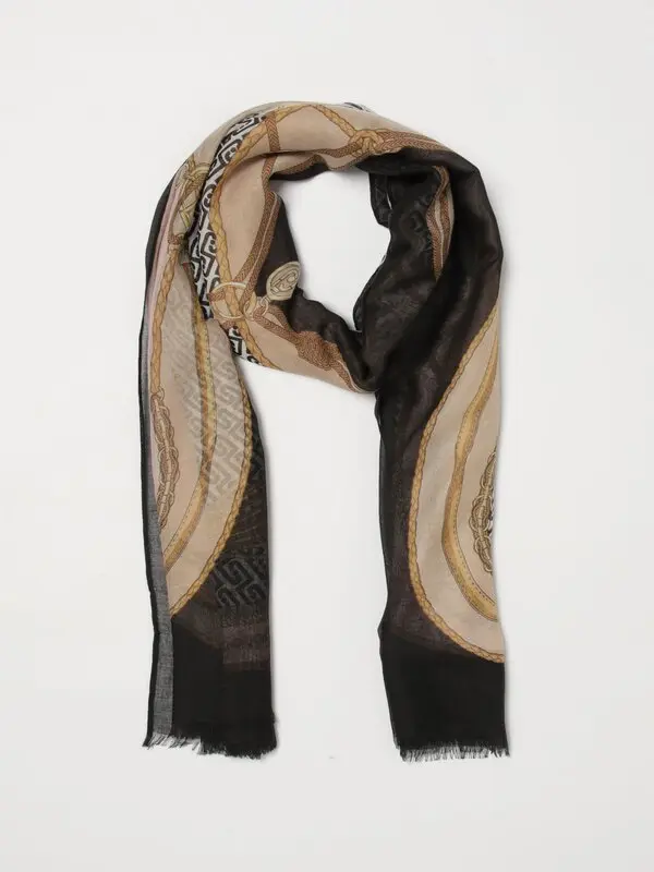 Liu Jo Polyester Scarf With All-over Lj Monogram - Black