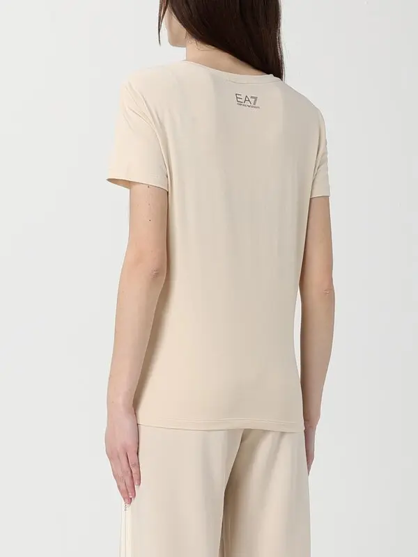EA7 Cotton T-shirts With Sequin Logo