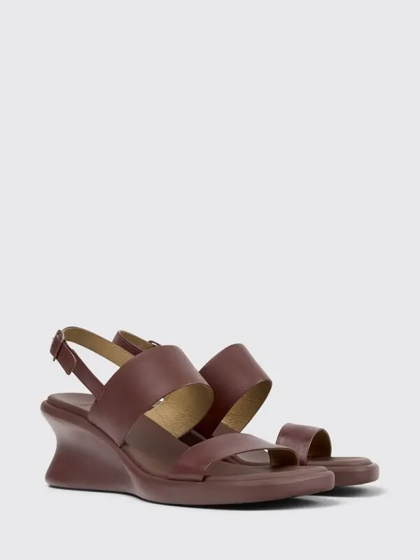 Camper Louise Leather Wedge Sandals