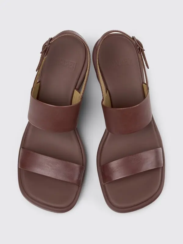 Camper Louise Leather Wedge Sandals