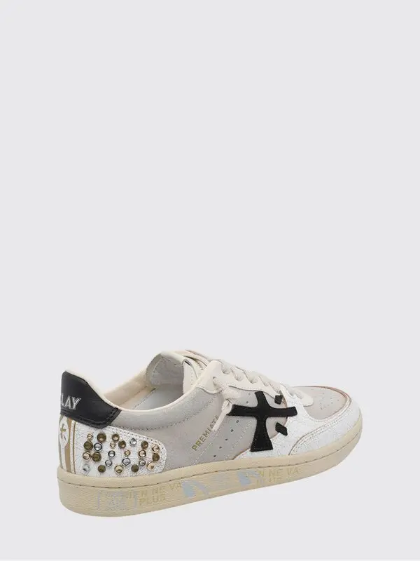 Premiata Clay Suede Sneakers With Studs - White