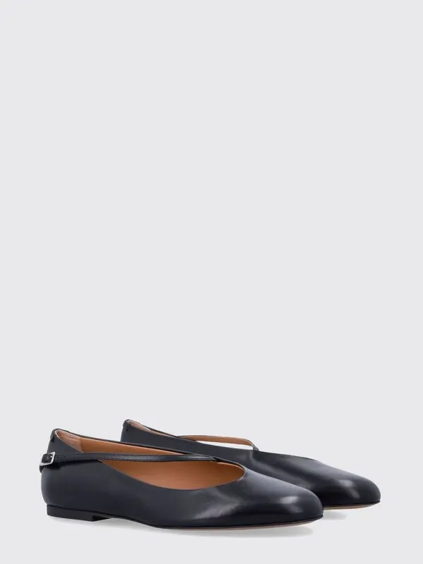 JIL SANDER Leather Ballerinas With Asymmetric Strap