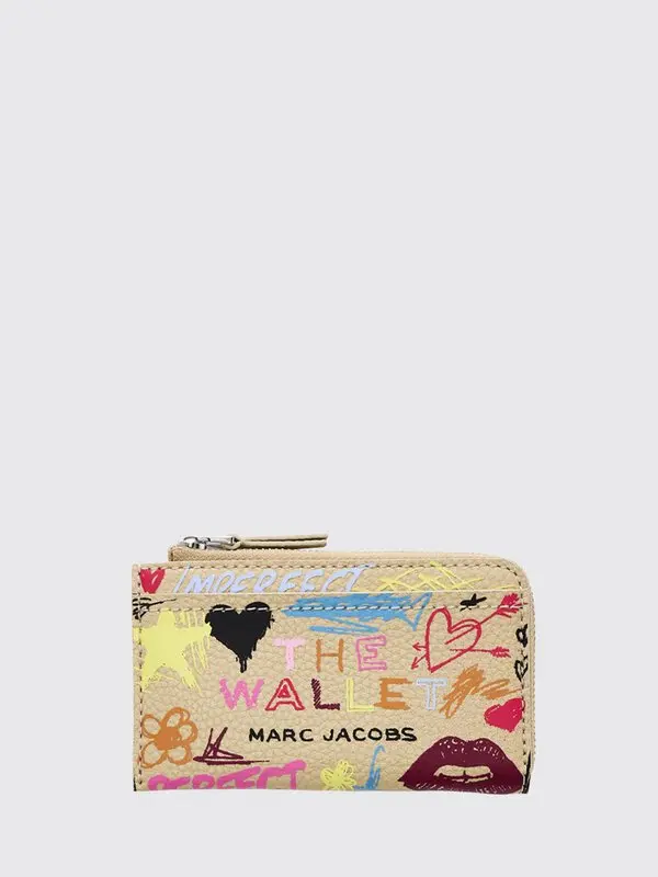 Marc Jacobs The Punk Scribble Leather Wallet With Graphic Print