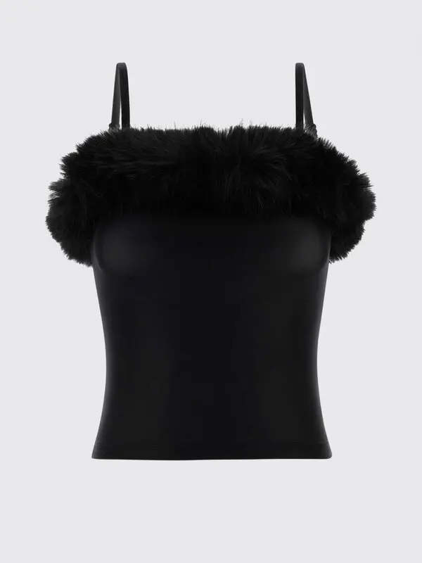 Balenciaga Slim Fit Evening Top In Crêpe With Square Neckline And Off-shoulder Design