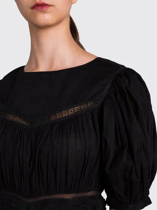 TWINSET Cotton Sheath Mini Dress With Puff Sleeves