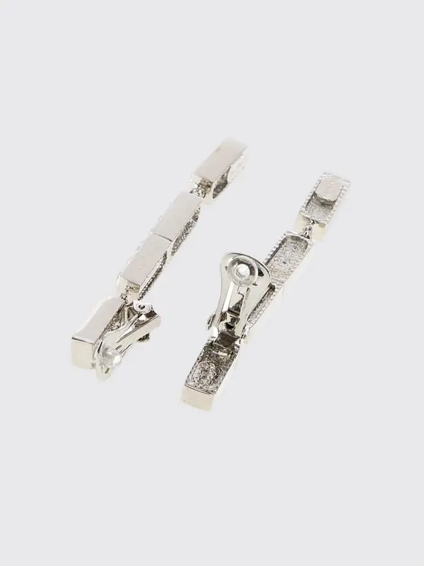Alessandra Rich Brass & Crystal Drop Earrings