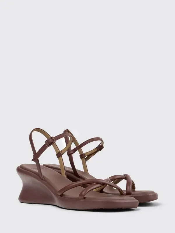 Camper Louise Leather Wedge Sandals