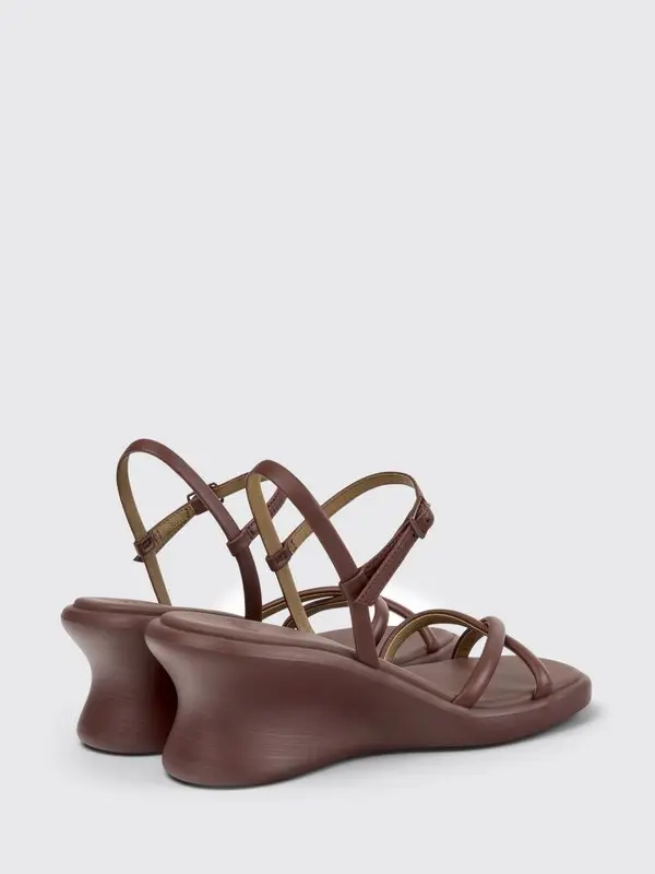 Camper Louise Leather Wedge Sandals