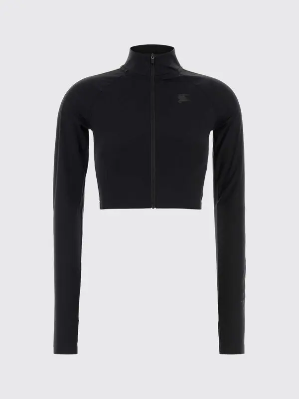 Burberry Cropped Slim Fit Technical Jersey High Neck Zip Sweatshirt