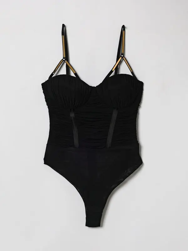 Elisabetta Franchi Ruched Corset Top - Black