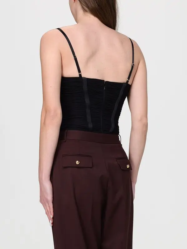 Elisabetta Franchi Ruched Corset Top - Black