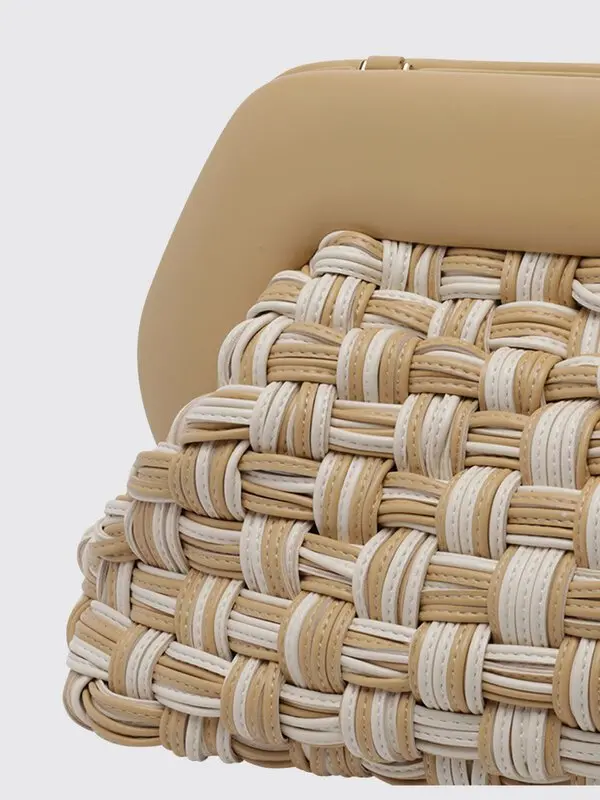 THEMOIRE Bios Woven Vegan Leather Clutch - Beige