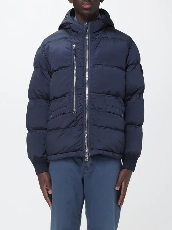 Stone Island Hooded Quilted Nylon Puffer Jacket With Zip Closure