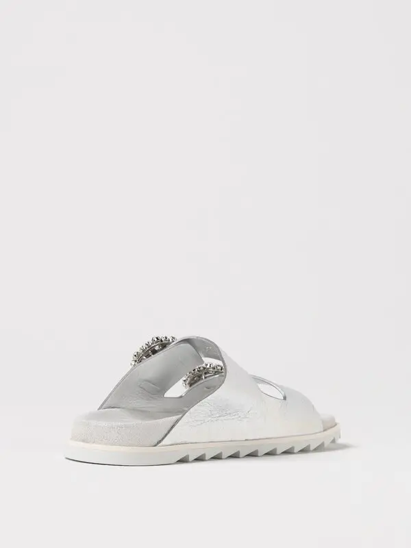 ROGER VIVIER Embellished Flat Sandals - Beige